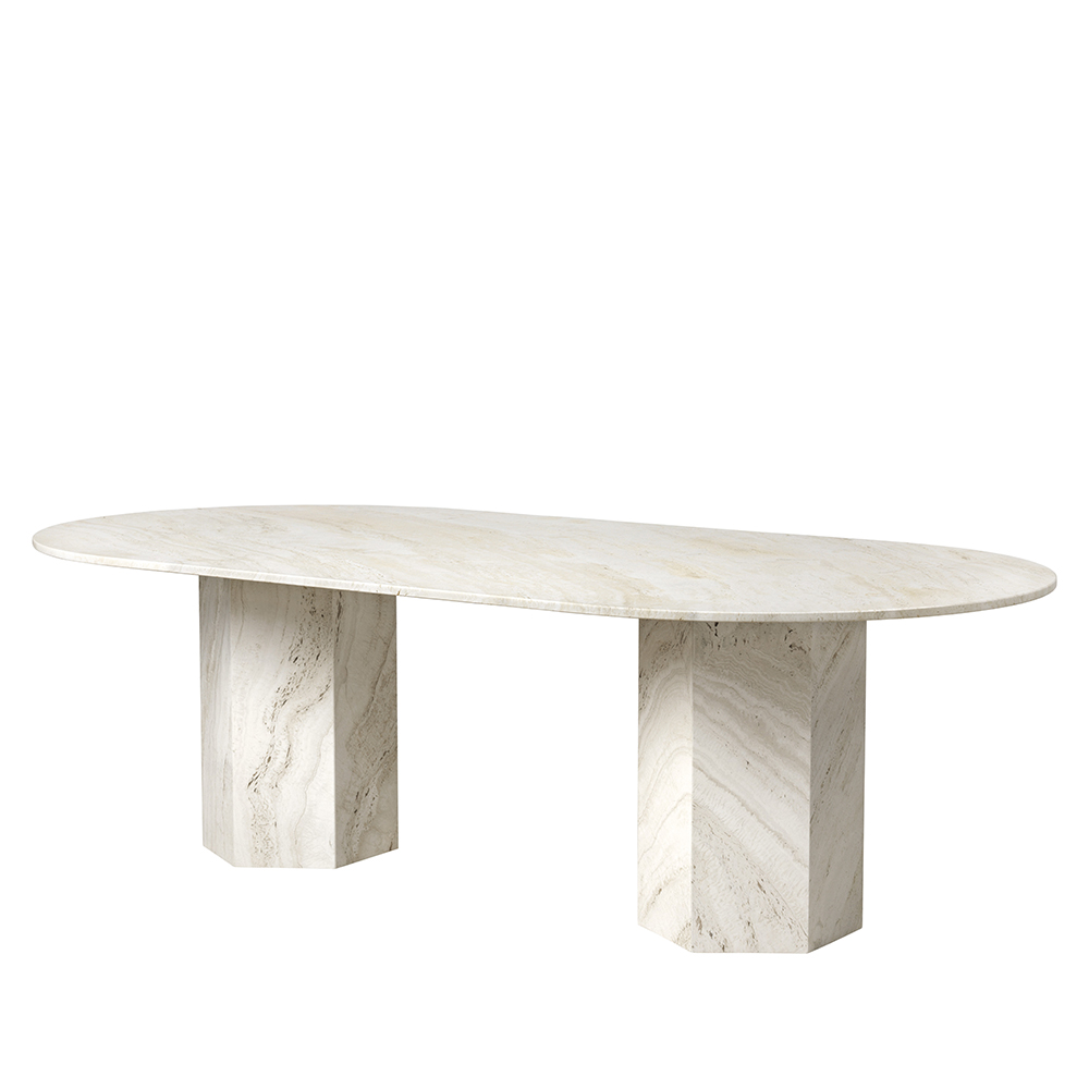 Gubi - Epic Dining Table | Elliptical | Travertine - Gubi - Paustian Gubi - Epic Dining Table | Elliptical | Travertine - Gubi - Paustian